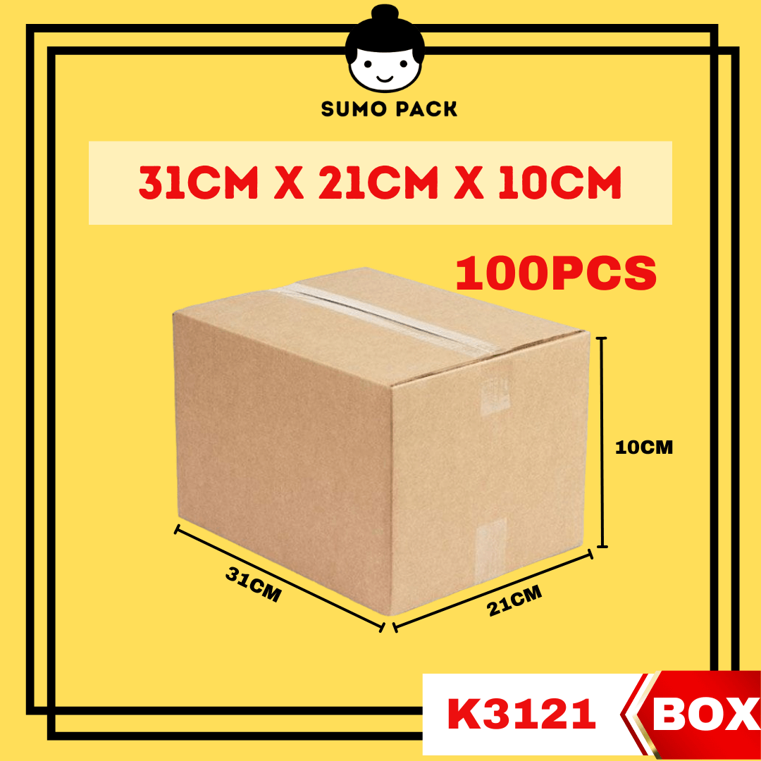 Carton Box 31cmx21cmx10cm (K3121) - 100Pcs – Sumopack Sdn Bhd ...